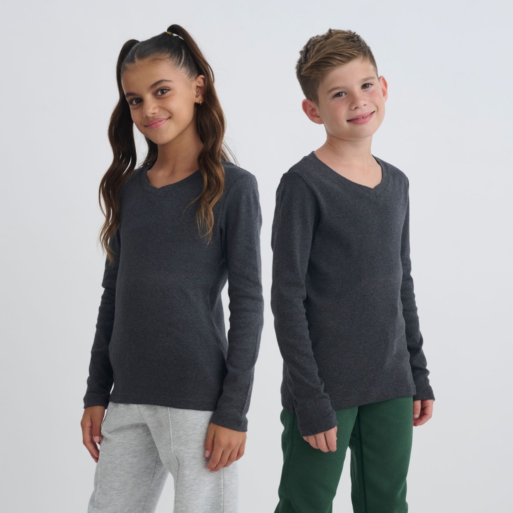 BASIC V NECK RIB-KIDS